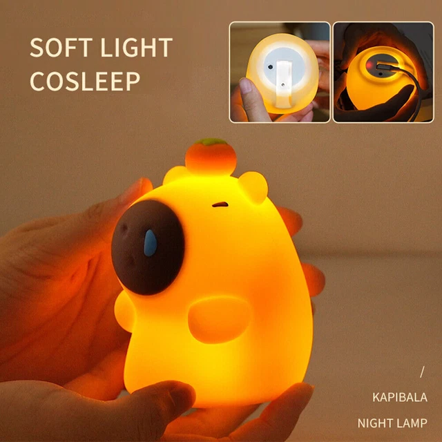 CAPYBARA SILICONE LED Night Light Pat Sensor Rechargeable Lamp Kid ...
