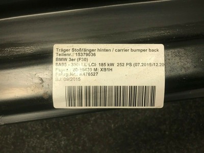 ORIGINAL BMW F30 F31 & LCI F80 M3 Bumper Beam Impact Damper Rear ...