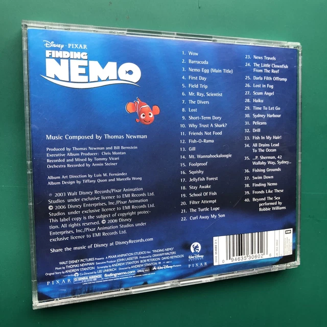 THOMAS NEWMAN FINDING NEMO Disney Pixar Film Soundtrack Score CD Robbie ...