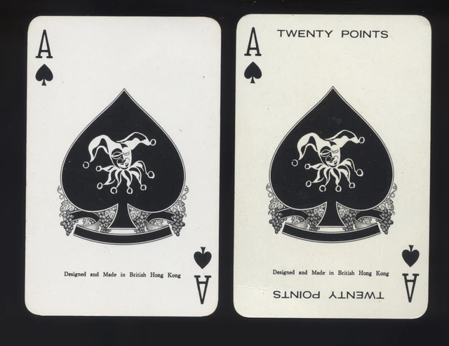 PLAYING CARDS LARGE Ace Of Spades With Joker Jester Head Inside Cap ...