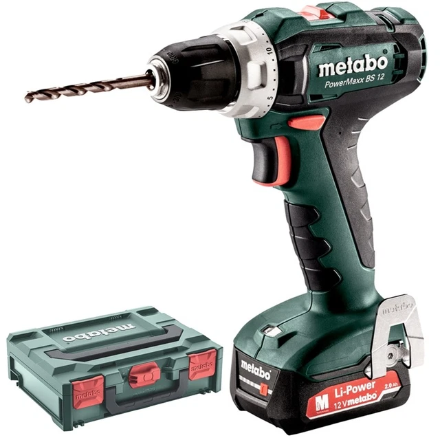 METABO 12V AKKU Bohrschrauber PowerMaxx BS 12 |2x 2,0 Ah Akkus + SC 36 + metaBOX EUR 99,90 ...