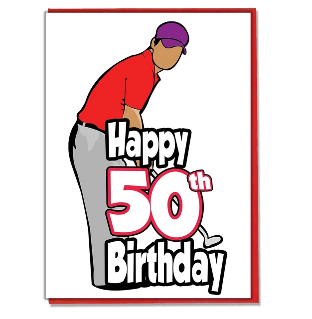 GOLF GOLFER 50TH Birthday Card - Dad Son Grandson Husband Brother ...