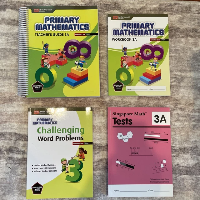 NEW SINGAPORE MATH 3A Student Textbook Workbook Tests Word Problems ...