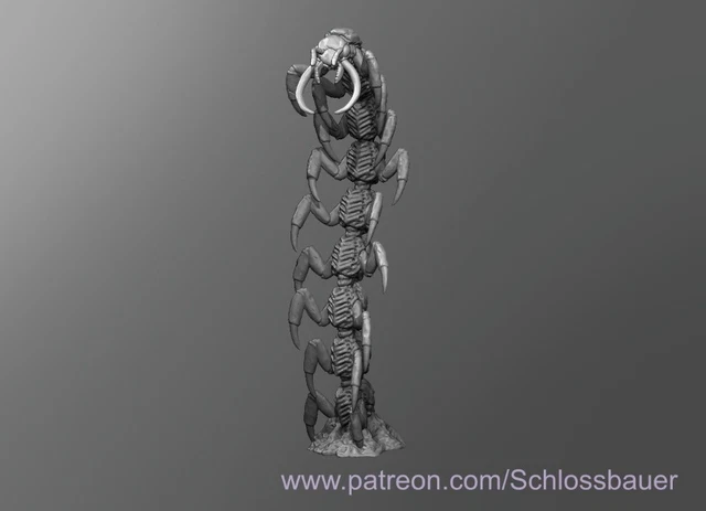 GELDARM DEMON INSECT Worm Monster Manual 28mm Scale DND D&D Miniature ...