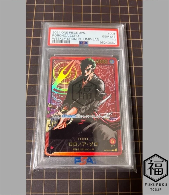 ONE PIECE CARD Roronoa Zoro Gold Text Leader LECAFIG Weekly Jump promo ...