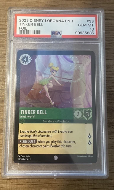 DISNEY LORCANA FIRST Chapter Tinker Bell 2023 lámina más útil PSA 10 ...