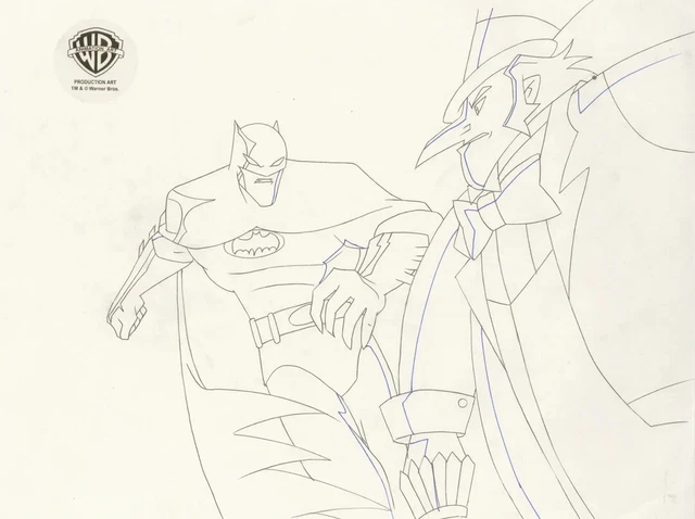 BATMAN ANIMATED SERIES- Original Production Drawing-Penguin+Batman-The ...