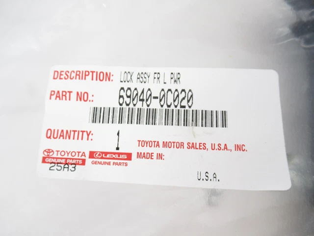GENUINE OEM TOYOTA 69040-0C020 Driver LH Front Door Latch Lock Assy ...