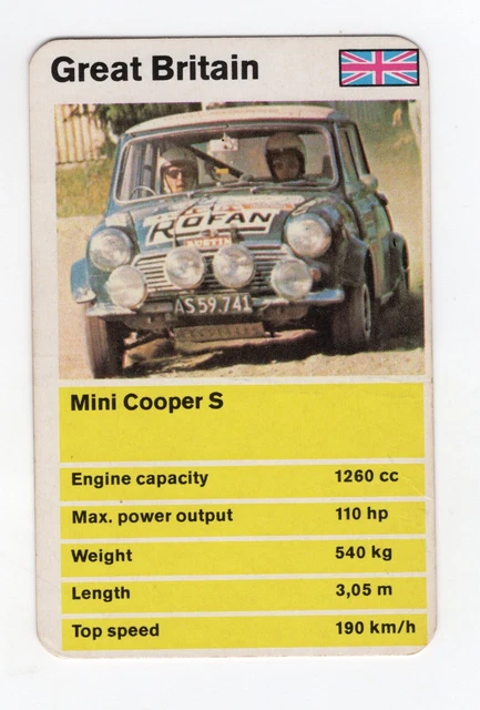TOP TRUMPS RALLY car. Mini Cooper S EUR 3,67 - PicClick FR