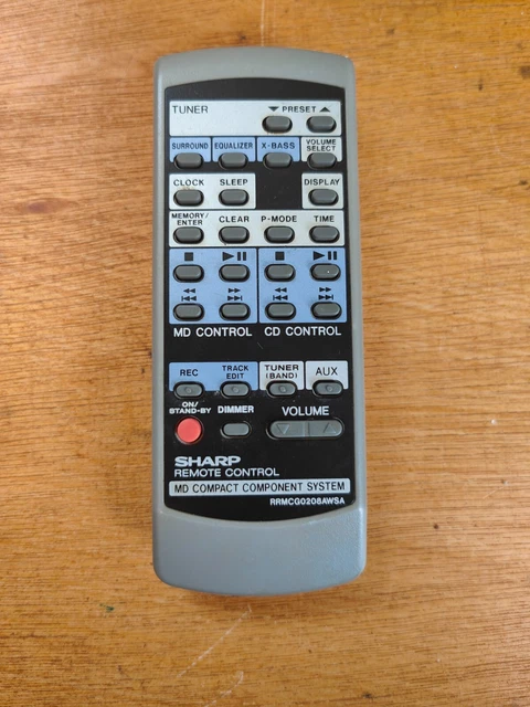 ORIGINAL GENUINE REMOTE Control SHARP Original RRMCG0208AWSA CG0208AW ...