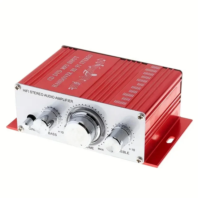 AMPLIFICATEUR AUDIO STÉRÉO 2.0 HiFi Rouge - 400W, Contrôle des Basses ...