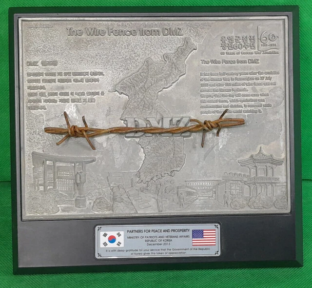PLAQUE COMMÉMORATIVE, ÉDITION limitée - THE WIRE FENCE FROM DMZ - KOREA ...