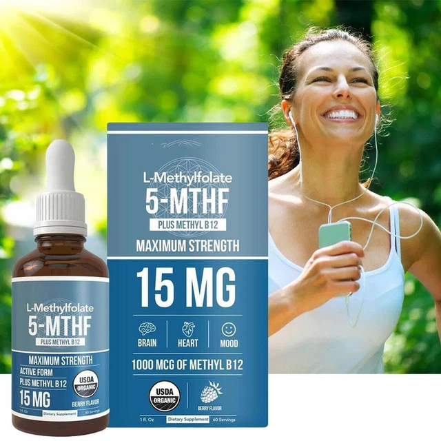 3X L METHYL Folate 15mgPlus Methyl B12 Cofactor –Organic,BerryFlavor ...