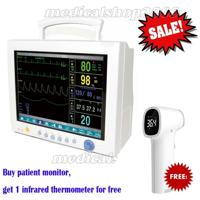 CONTEC TOUCH SCREEN Patient Monitor Portable ICU ECG,NIBP,SPO2,PR,RESP ...