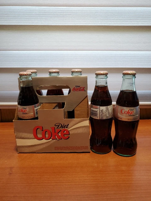COCA-COLA GLASS BOTTLES-SEALED-FULL-237ML-6 PACK-RETRO-VINTAGE-COKE ...