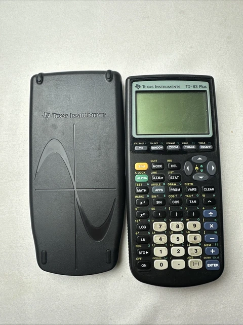 Texas Instruments Ti 83 Plus Graphing Calculator W Cover Black Tested