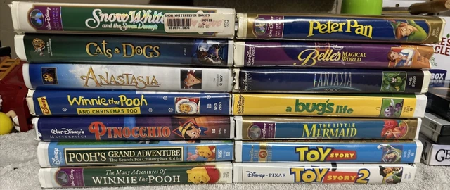 DISNEY/WB VHS TAPES Lot 14 movies Pinocchio,mermaid,Bugs Life,Belle ...