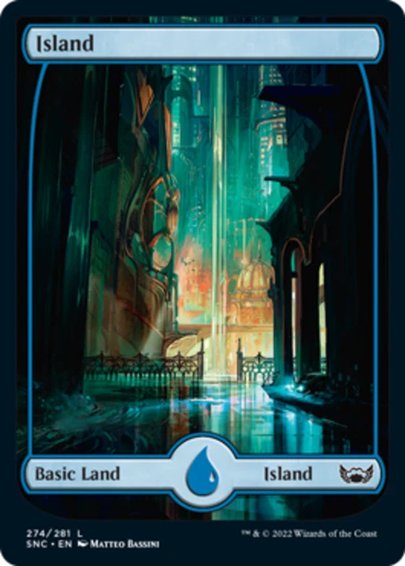 BASIC LANDS 10 MTG Island (274), NM-Mint, English Streets of New ...