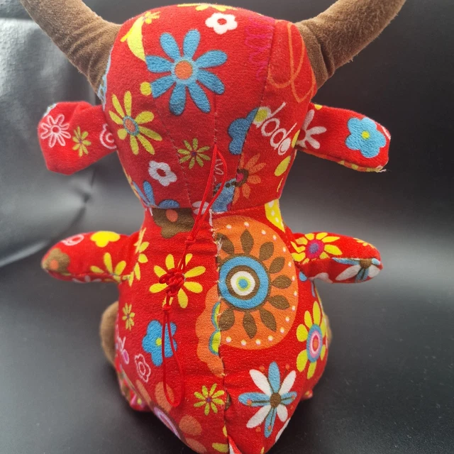 RED BULL PLUSH Stuffed Animal 1960's Style with flowers Gododo £5.55 ...
