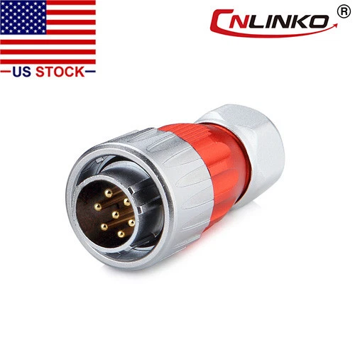 7 PIN POWER Circular Connector Male Plug Outdoor Waterproof IP67 Metal ...