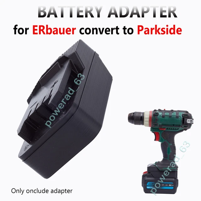 ADAPTER FOR ERBAUER 18V Battery to fits Parkside 20V Power Tools ...
