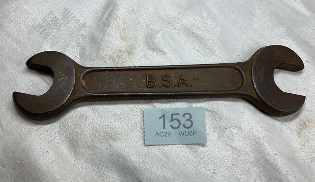 VINTAGE BSA SPANNER wrench Classic Motorcycle Tool Kit Roll 5/8 1/2 W ...