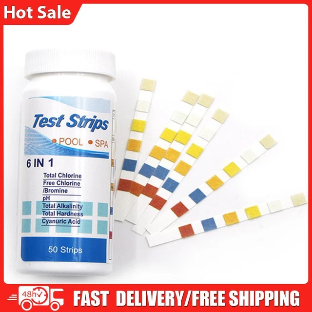 6-IN-1 WATER TEST PH Strips Easy Detection 50pcs Water Tester Paper for ...