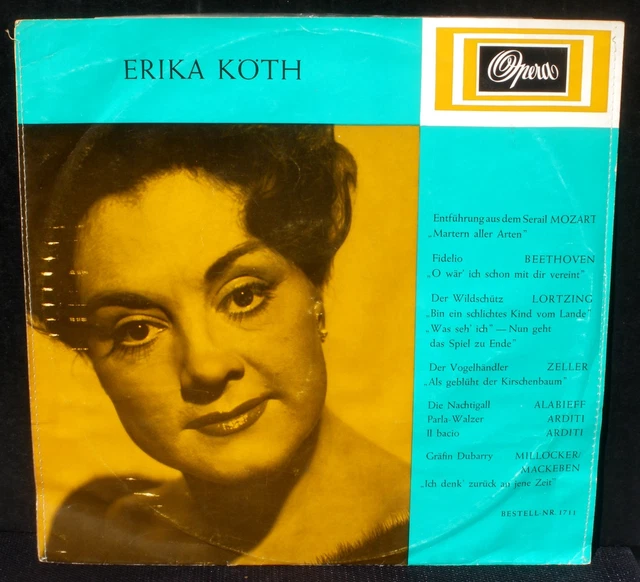ERIKA KÖTH: MOZART, Beethoven, Lortzing, Zeller... Opera 1711 LP EX ...