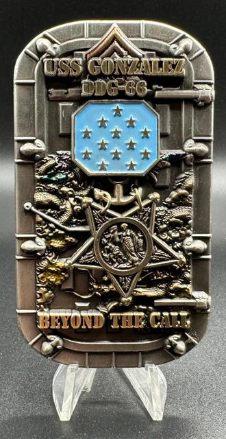 USN USS GONZALEZ (DDG-66) MOH CPO mess grande pièce de défi marine EUR ...