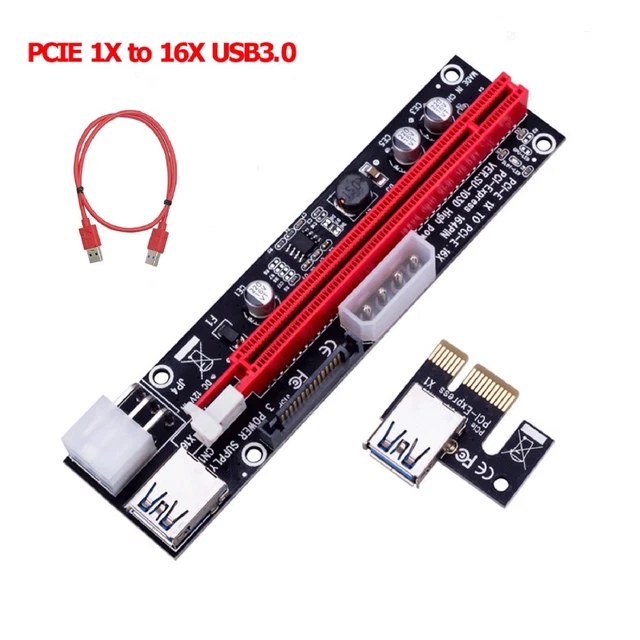 POWERED USB3.0 GPU Riser Extender PCI-E riser Board PCI-E 1X Adapter ...