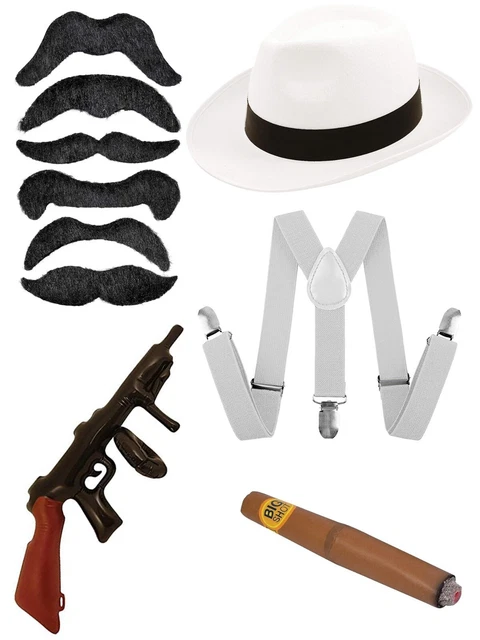 1920S MEN FANCY Dress Accessories Mafia Gatsby Gangster Themed Party ...