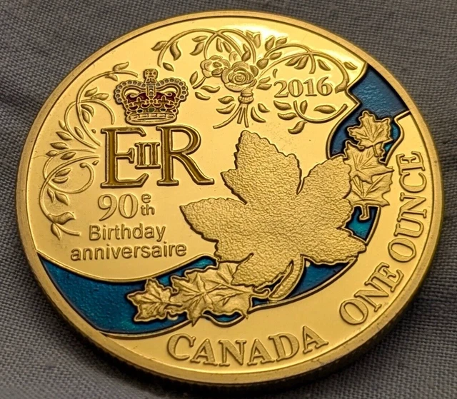 QUEEN ELIZABETH II Gold Coin Royal Family 1 Ounce QE2 90 Years Old ...