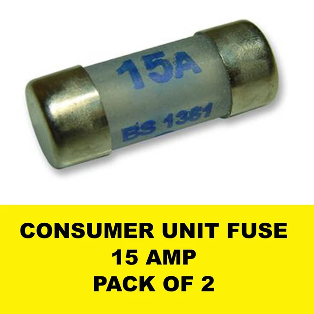 2 X 15 amp Consumer unit fuses - cartridge fuse - 15a BS1361 FREE p&p £ ...
