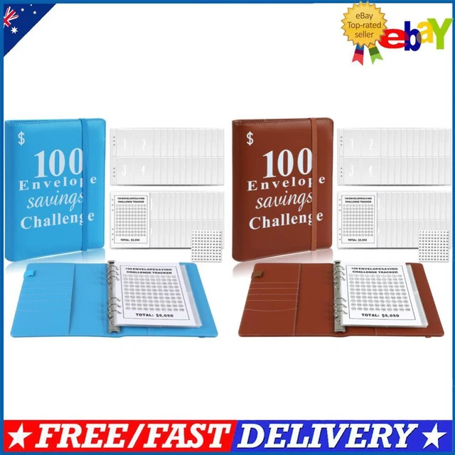 100 ENVELOPES SAVINGS Challenge Binder PVC Book for Budgeting & Saving ...