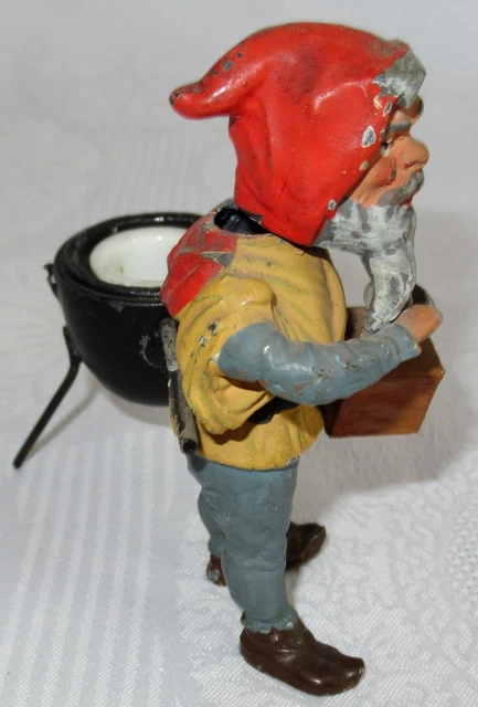 ANCIEN LUTIN POLYCHROME Magot En Plomb Moulin A Cafe Encrier 19 Eme EUR ...