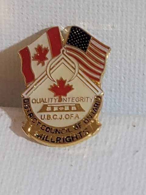 UBC UNION CARPENTERS pin UBC of J MILLRIGHTS ONTARIO CANADA USA $15.70 ...