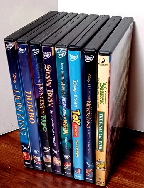 LOT OF 8 Children's DVDs Disney, DreamWorks: Shrek Forever After, Lion ...