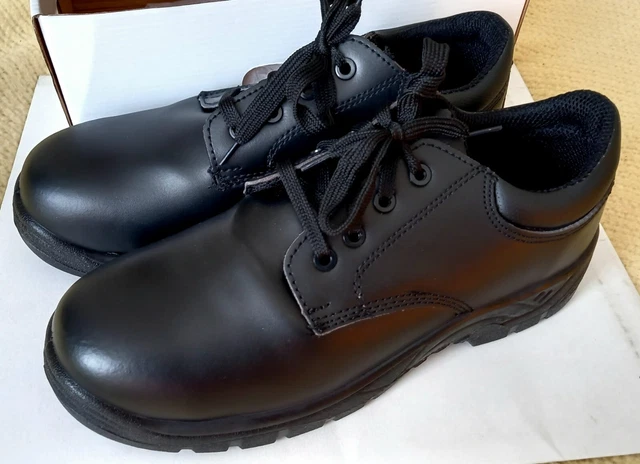 BLACK TOE CAP SAFETY SHOES Composite, DIMENSIONS UK9 EU43 Oil & Slip ...