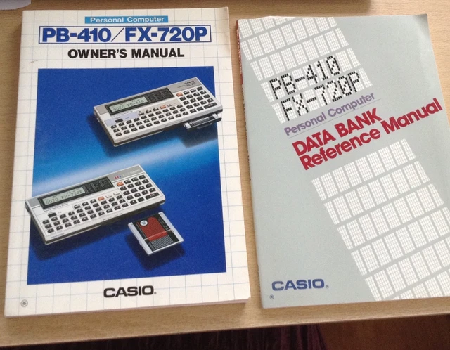CASIO PB-410/FX-720P COMPUTER Owner's Manual & Data Bank Reference ...