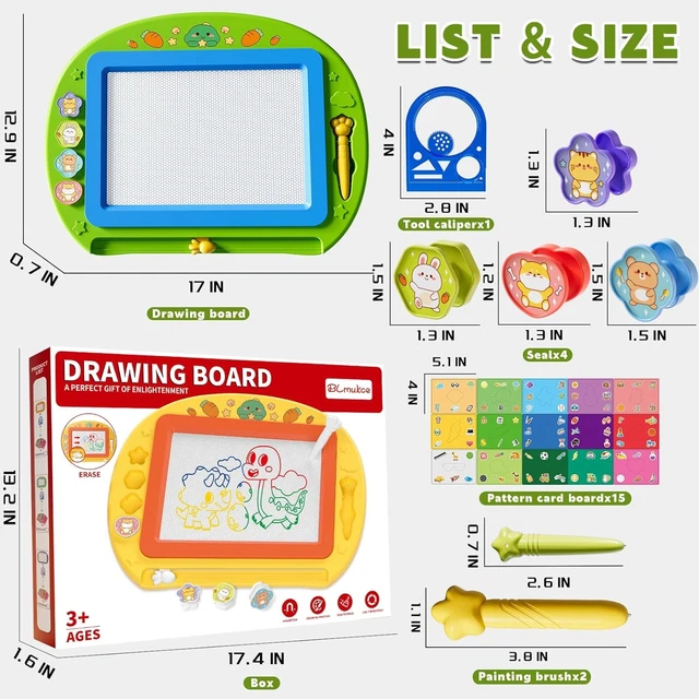 BLMUKCE EXTRA LARGE Magnetic Drawing Board Toy for Kids Age 3-7 Years ...