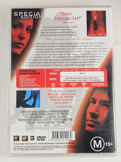 THE X-FILES MOVIE DVD - Region 4 - VGC £5.69 - PicClick UK