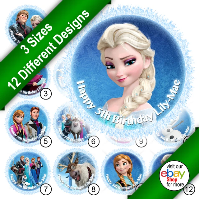 DISNEYS FROZEN ELSA Anna Cake Topper Round Circle Personalised EUR 3,30 ...