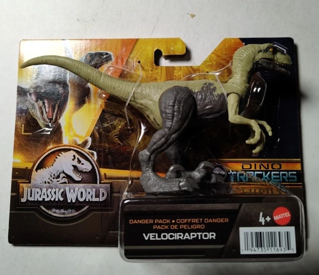 FIGURINE DINOSAURE MATTEL Jurassic World Danger Pack Velociraptor Dino ...