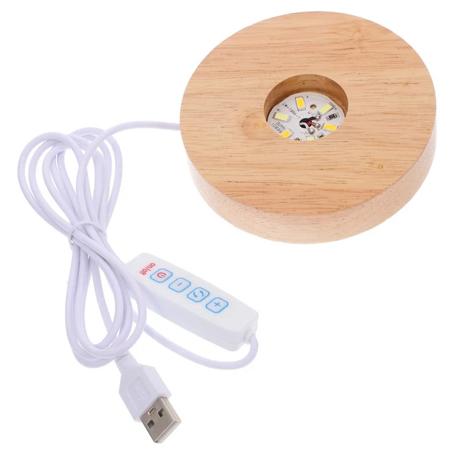 WOODEN LAMP BASE Led Light Display Stand For Gazing Ball Illumination £ ...