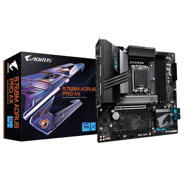 GIGABYTE B760M AORUS PRO AX Motherboard Intel B760 LGA 1700 DDR5 MicroATX M.2 DP £346.19 ...