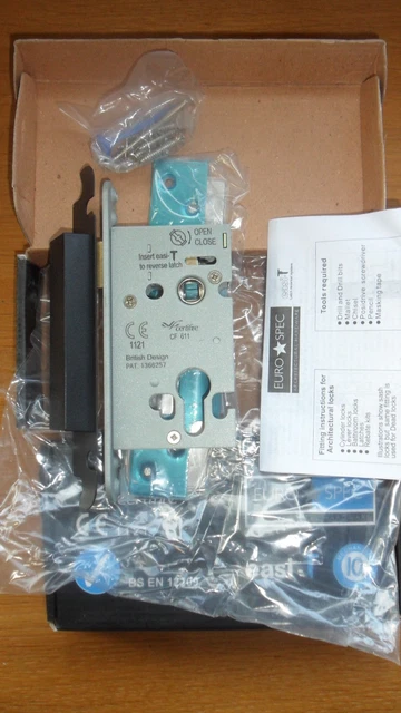 GENUINE EUROSPEC 3& Euro Profile Mortice Sash lock in Satin Stainless ...