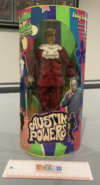 TALKING AUSTIN POWERS Fully Poseable Figure, Red Suit Trendmasters 1998 ...