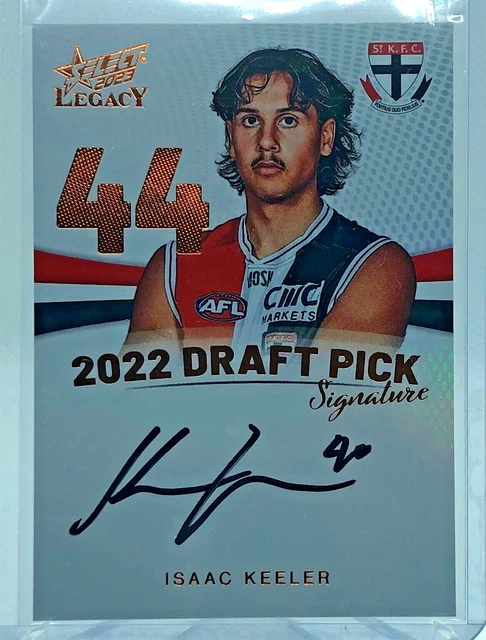 2023 AFL LEGACY Isaac Keeler St Kilda Copper Draft Pick Signature Dps ...