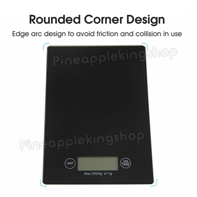 KITCHEN SCALE DIGITAL Scales LCD Food Stainless Weight 5kg/1g Bakery ...