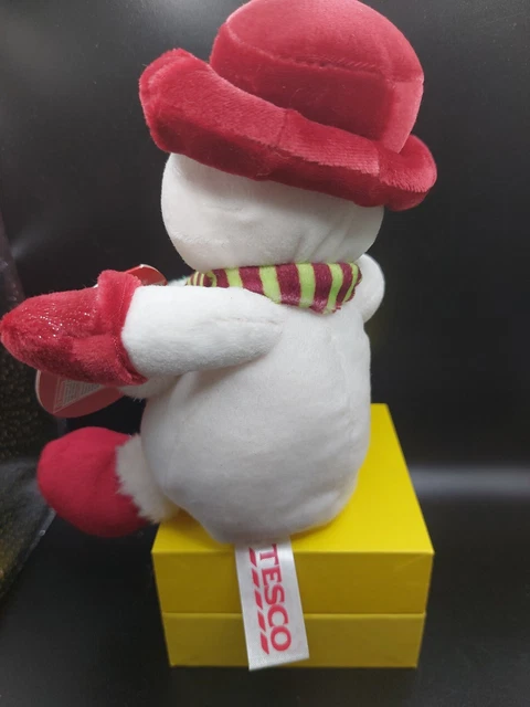 TESCO CHILLY 2005 & Co Friends Snowman Soft Toy Burgundy Green Scarf ...